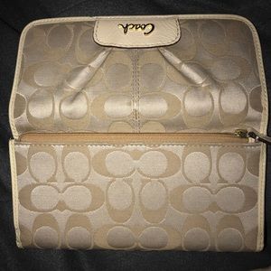 Coach | Accessories | Authentic Gold Coach Wallet And Check Book Holder ...